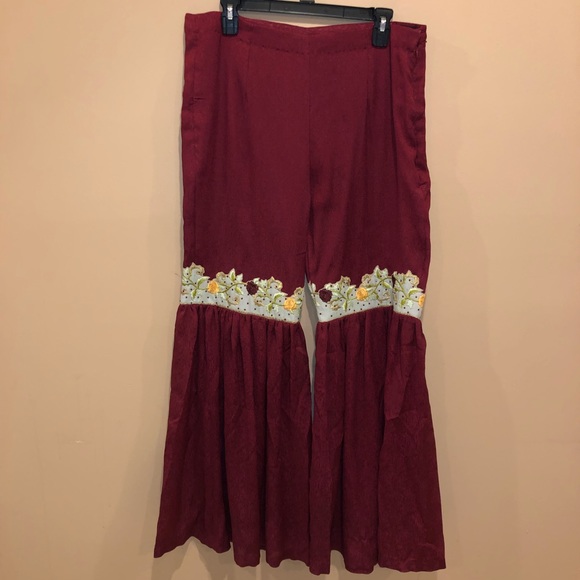 Rizwan Moazzam | Pants & Jumpsuits | Pakistani Maroon Rizwan Moazzam ...